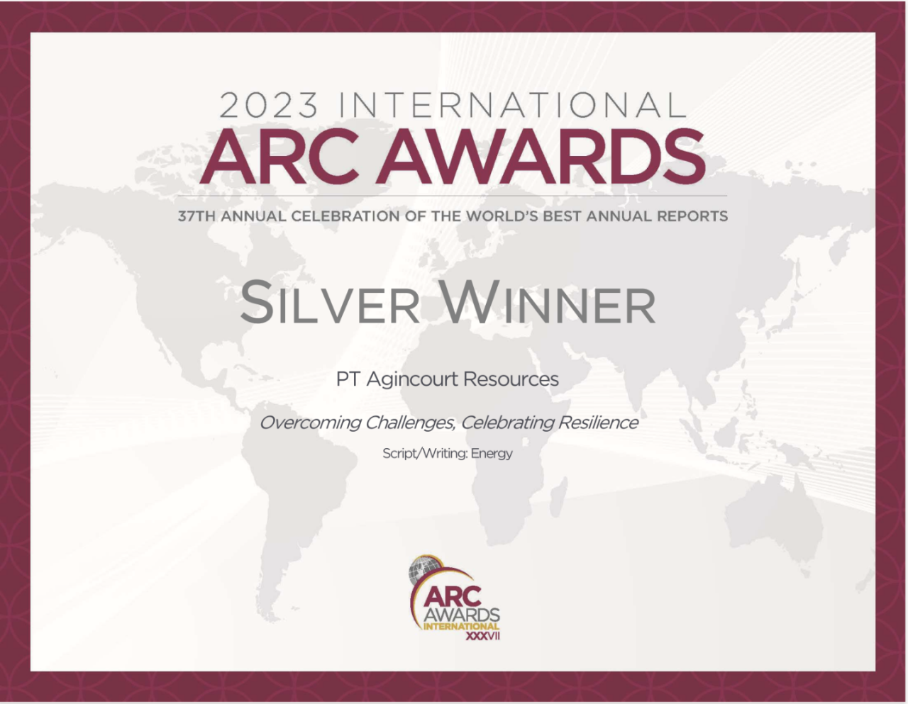 Silver Award Kategori Naskah/Penulisan ARC Awards 2023 - Agincourt ...